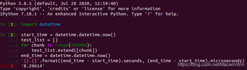 Python中使用extend方法和‘+‘方式拼接大量list的时间对比_python列表+和extend哪个快-CSDN博客