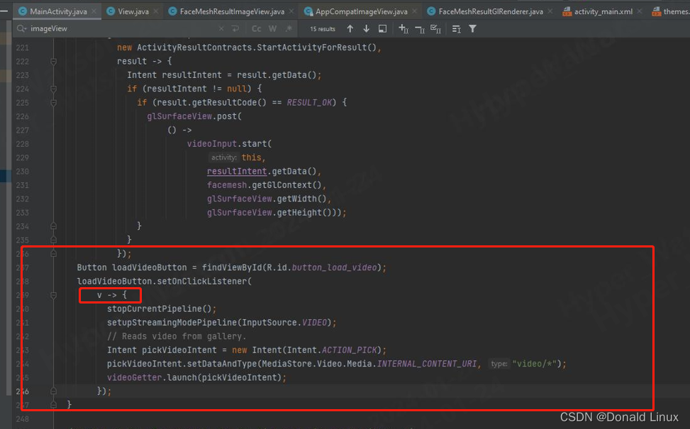 2024-01-24 android app button 响应最简单的形式 setOnClickListener( v -＞ { .....})；v -＞ 是Java中lambda表达式的 ...