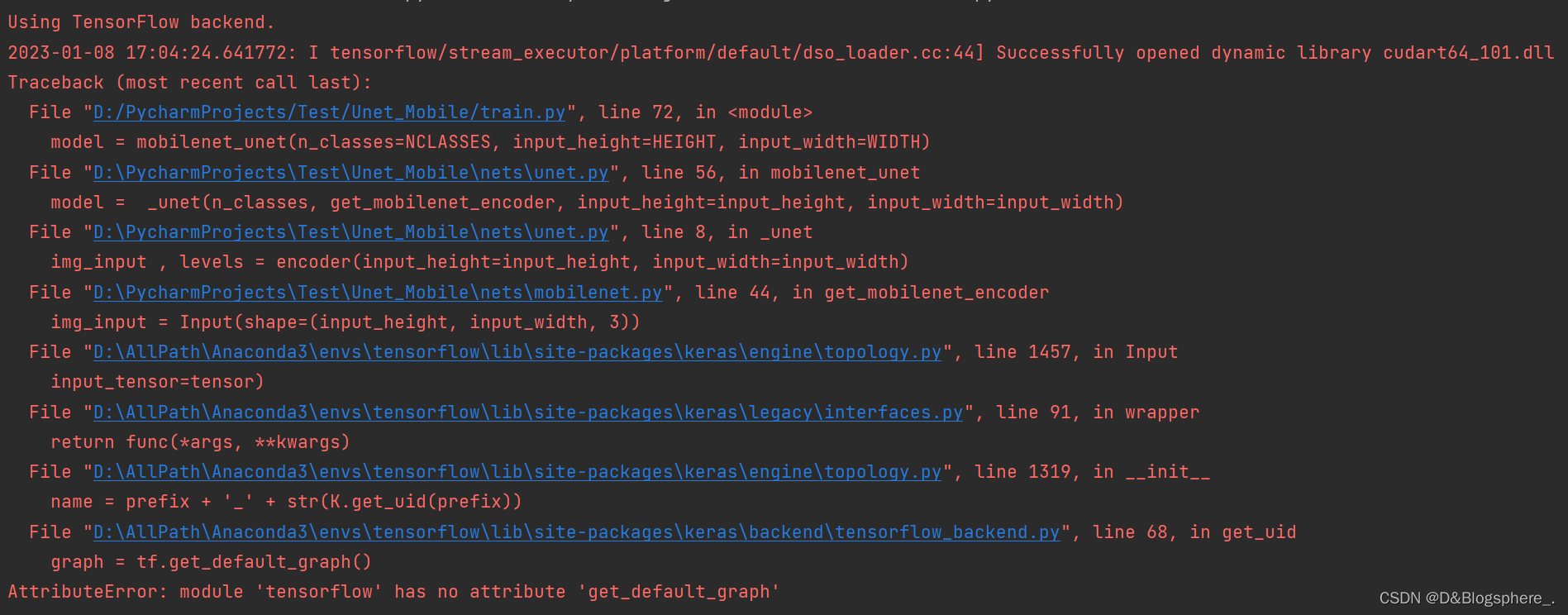 AttributeError: module ‘tensorflow‘ has no attribute ‘get_default_graph‘_attributeerror: module ...