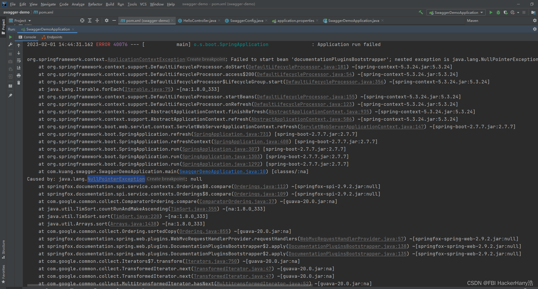解决报错：SpringBoot2.7.7导入springfox（springfox-swagger2和springfox-swagger-ui）报NullPointerException ...