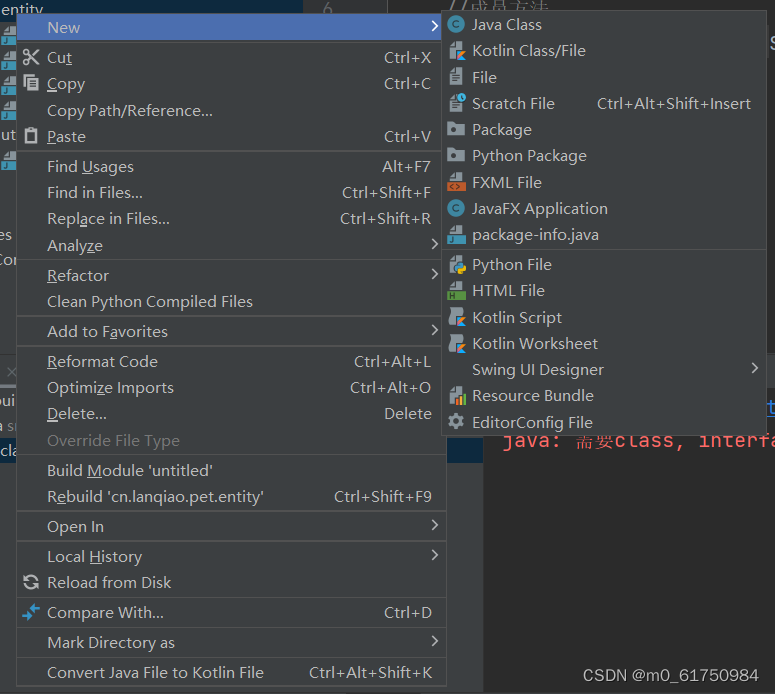 IDEA新建java class出现的却是java file_idea为什么创建的是class却是java-CSDN博客