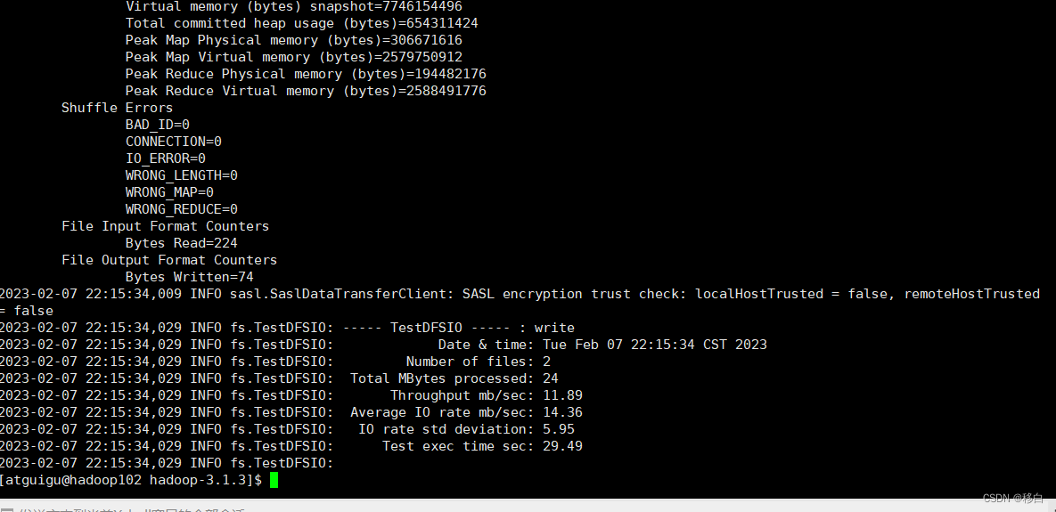 Hadoop写压测试出现Job failed!_2023-12-14 23:29:05,856 info mapreduce.job: counte-CSDN博客