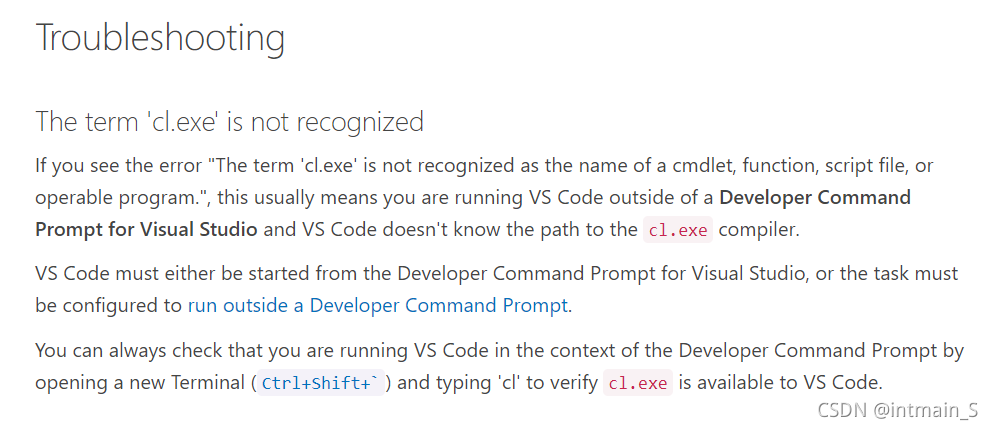 VSCode 执行时cl.exe时无法将“cl.exe”项识别为 cmdlet、函数、脚本文件或可运行_cl : 无法将“cl”项识别为 cmdlet、函数、脚本文件或可运行程序的名称。请检查 ...