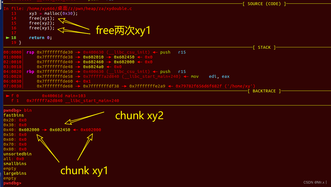 pwn-double free-CSDN博客