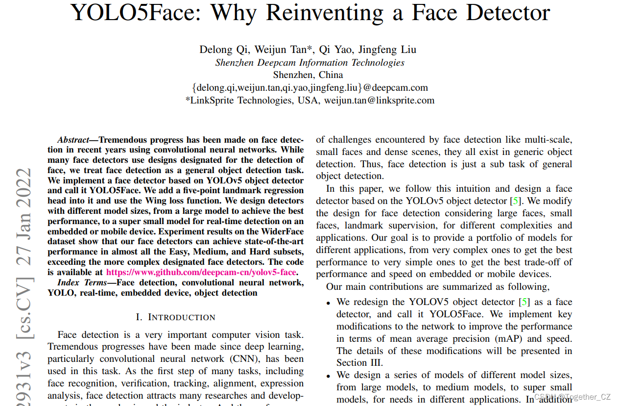 《YOLO5Face: Why Reinventing a Face Detector》为什么要重塑人脸检测器论文阅读_refineface-CSDN博客