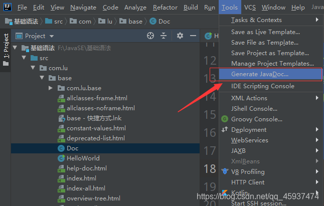 JavaDoc生成的两种方法（doc命令和IDEA）_idea javadoc 生成doc-CSDN博客