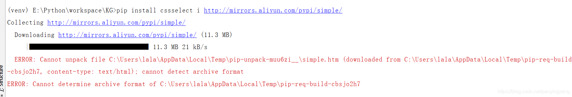 Python：cannot Determine Archive Format Of Cuserslalaappdatalocaltemppip Req Build 