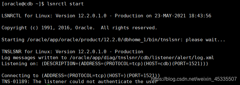 Oracle报错：TNS-01189-CSDN博客