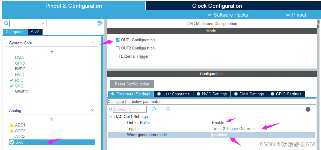 STM32CubeMX 配置 STM32F103 工程：通过DAC输出正弦波_stm32 cubemax输出正弦波-CSDN博客