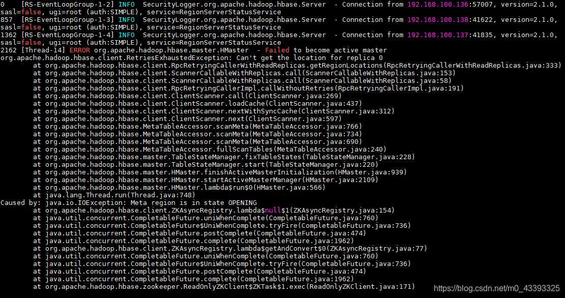 hbase页面报错：org.apache.hadoop.hbase.PleaseHoldException: Master is initializing-CSDN博客