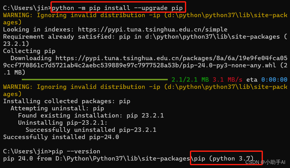 输入安装命令：pip install selenium 报错ERROR: Could not find a version that satisfies the requirement ...