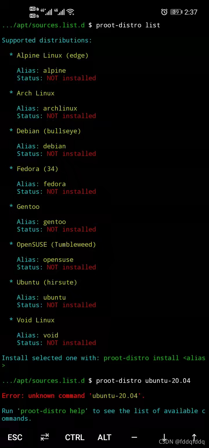华为nova4手机Termux安装Linux教程_proot-distro 换源-CSDN博客