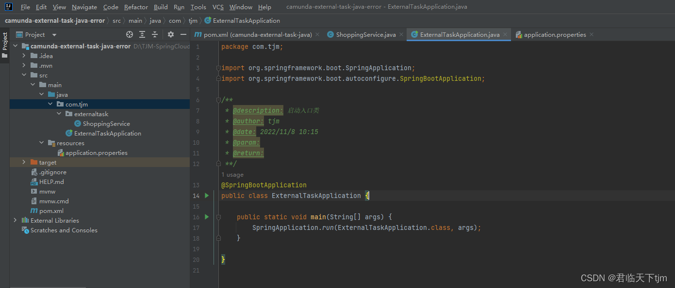 camunda-external-task-java外部任务项目启动失败，Error creating bean with name ‘externalTaskClient ...