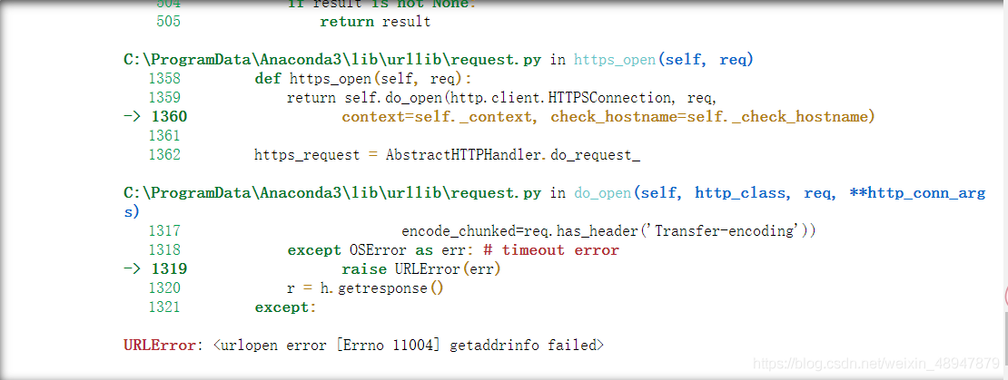URLError: ＜urlopen error [Errno 11004] getaddrinfo failed＞关于使用seabron加载数据集报错的解决方案_urlerror: