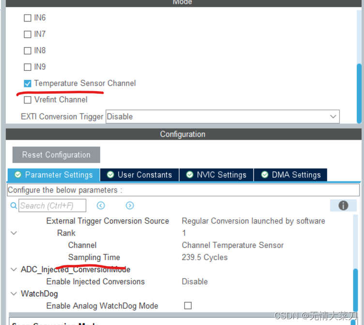 STM32 CubeMX ADC采集 单通道，多通道，内部温度（轮询，DMA，中断）（HAL库）_stm32 cubmax dma adc多通道采集数据-CSDN博客