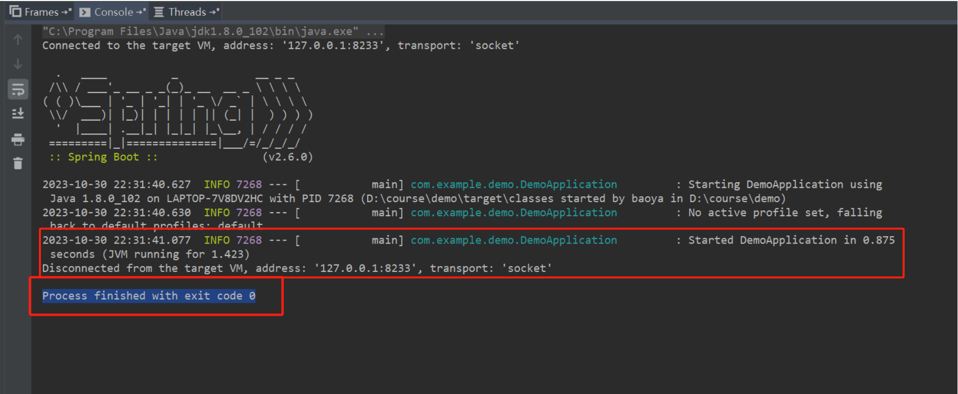 解决【spring boot】Process finished with exit code 0的问题-CSDN博客