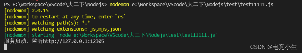 nodemon启动出错，无法加载文件解决方法_visual,新建终端,nodemon服务器启动不了-CSDN博客
