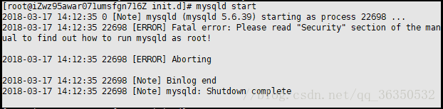 MySQL启动报错[ERROR] Fatal error: Please read “Security“ section of the....to run mysqld as root!_运维 ...