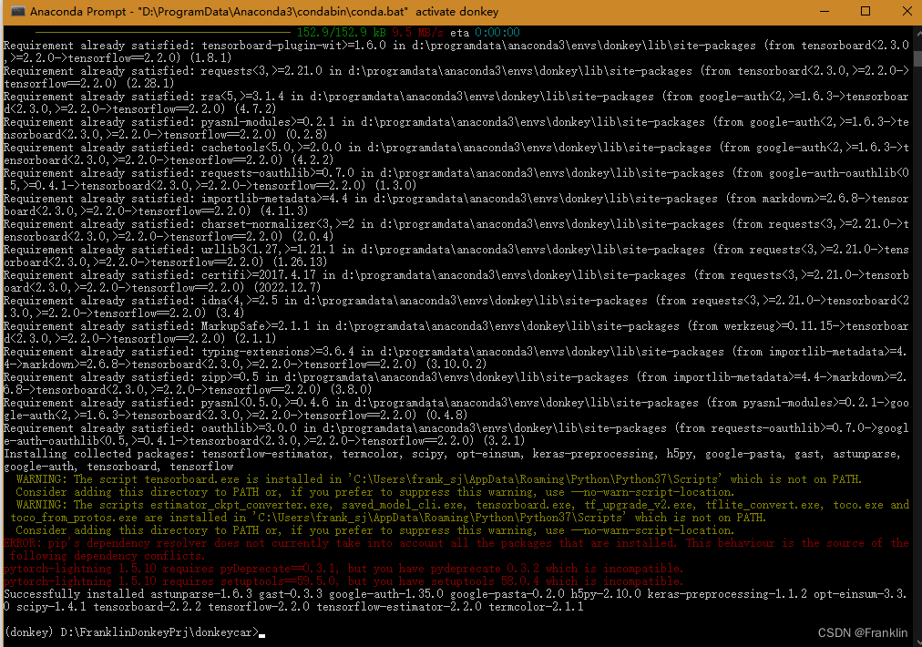 DonkeyCar [02] - 软件配置 - 上位机（windows）_miniconda下载dankeycar-CSDN博客
