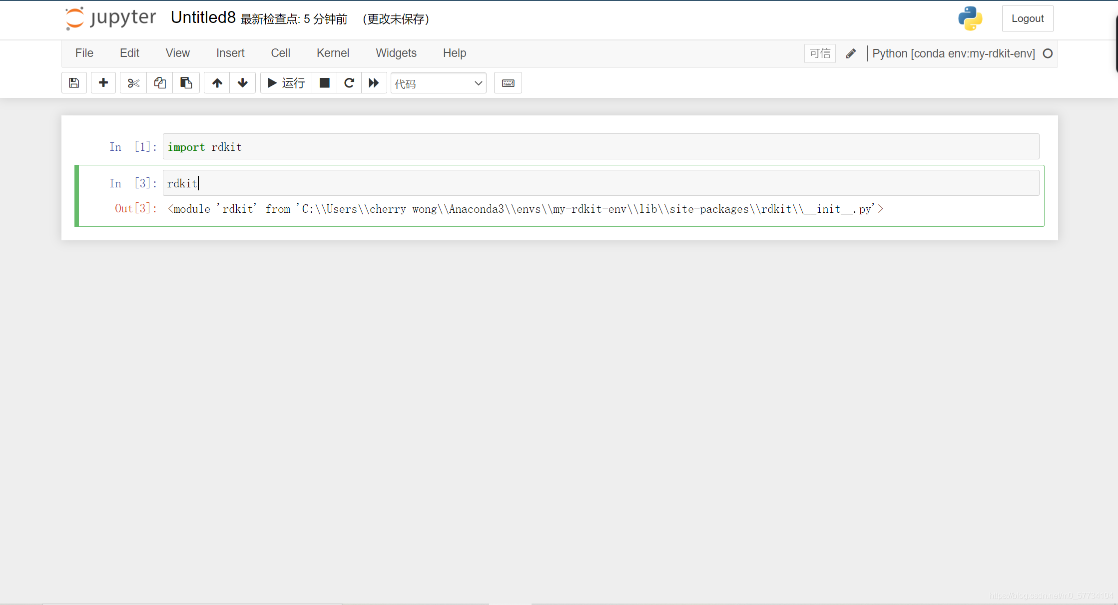 关于Rdkit安装与解决Jupyter环境无法导入rdkit模块问题(纯新手经验）_rdkit打开jupyter-CSDN博客