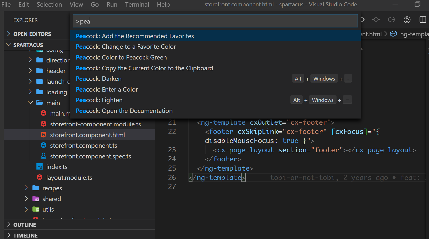 介绍一个修改 Visual Studio Code 侧边框颜色的扩展 Peacock_visual studio code图例外框要为蓝色菱形 ...