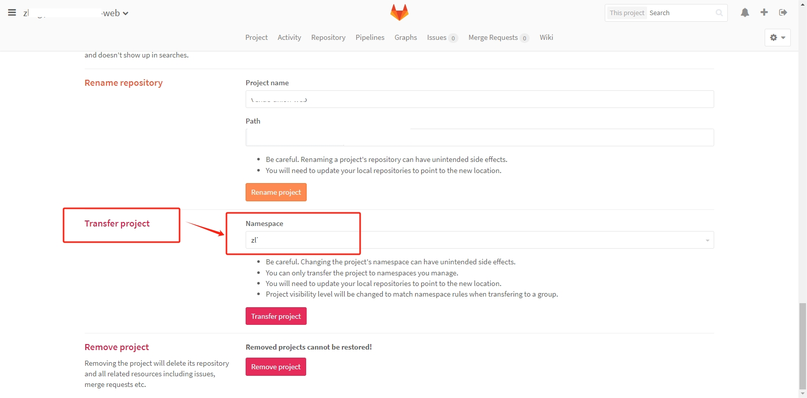 GitLab的个人仓库转移到团队仓库_gitlab移动项目到新的组-CSDN博客