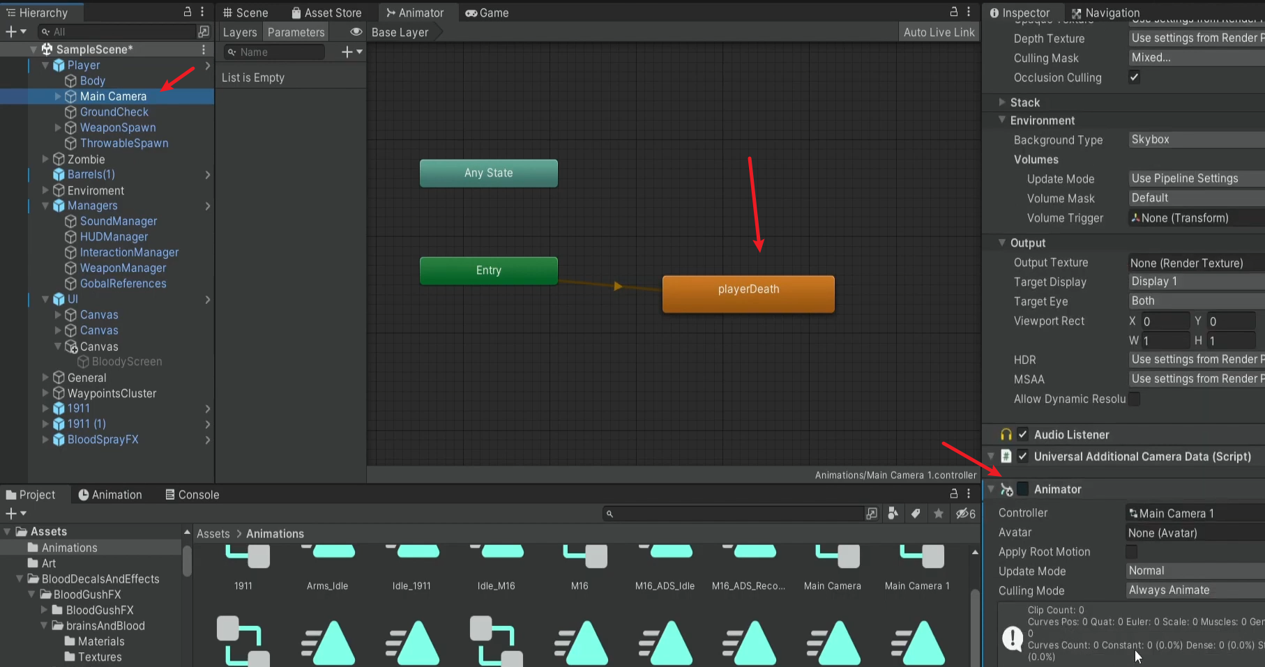 【unity小技巧】受伤屏幕闪红、死亡动画、死亡黑屏效果_unity中受伤之后屏幕四周都是红色-CSDN博客