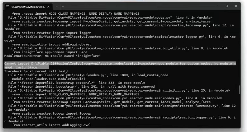ComfyUI常规报错及处理办法_comfyui reactor-CSDN博客