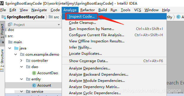 IntelliJ IDEA查找Java项目中，没有被使用或者没有被调用的无效方法，附具体操作截图_idea 怎么找没调用过的service ...