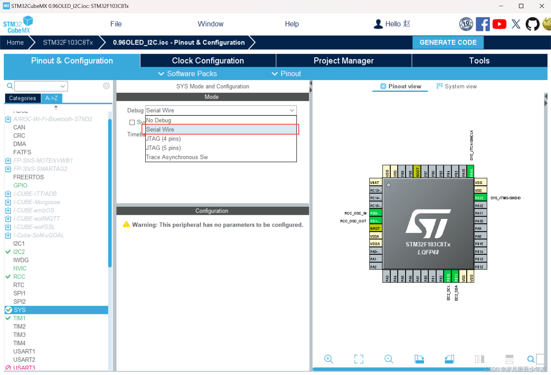 【stm32单片机应用】基于I2C协议的OLED显示(利用U82G库)_u8g2-CSDN博客