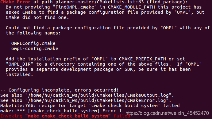 Could not find a package configuration file provided by "OMPL"...-CSDN博客