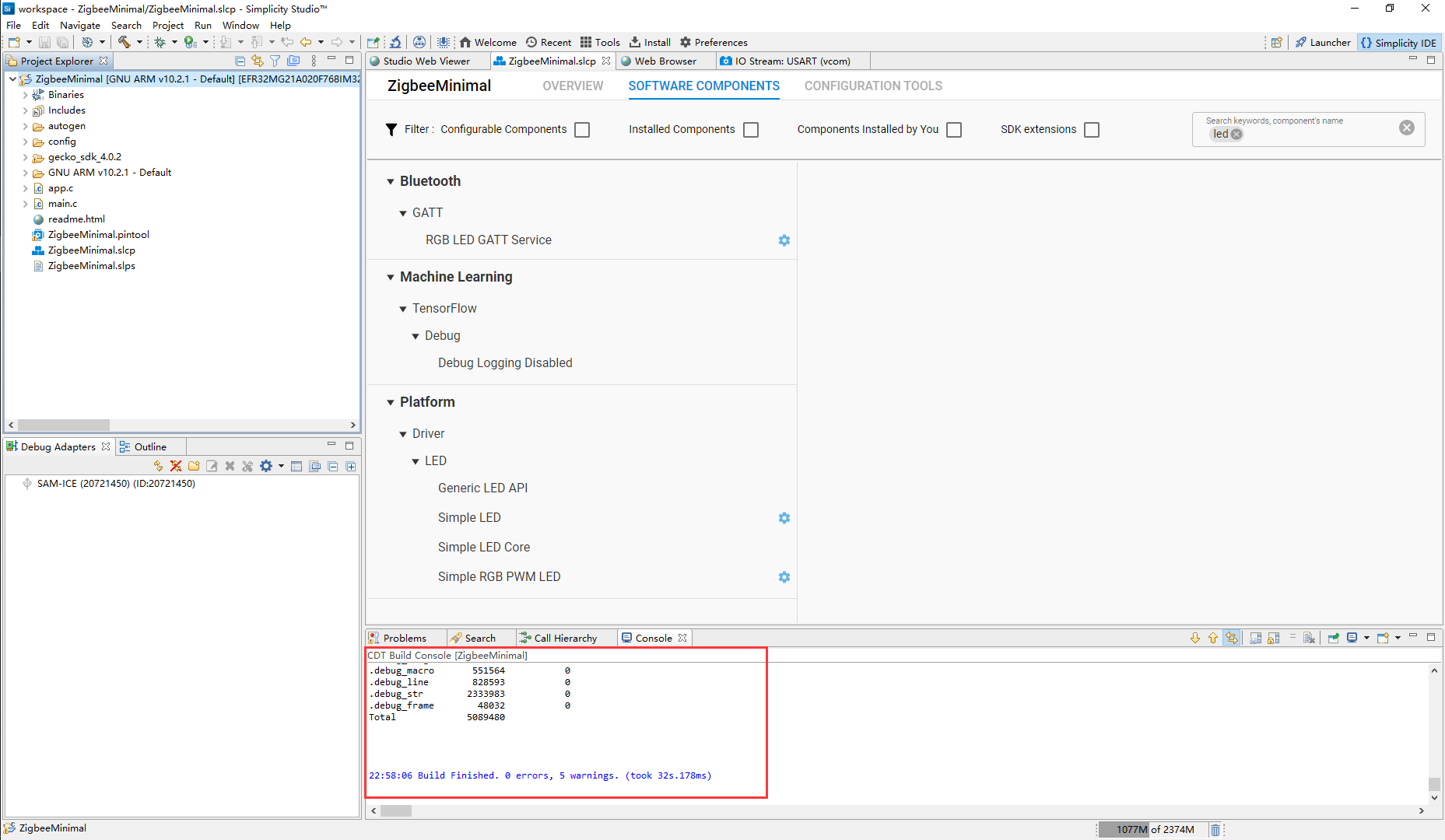 ZigBee 3.0实战教程-Silicon Labs EFR32+EmberZnet-3-04：模板工程创建/编译/下载-Application_siliconlabs emberznet ...