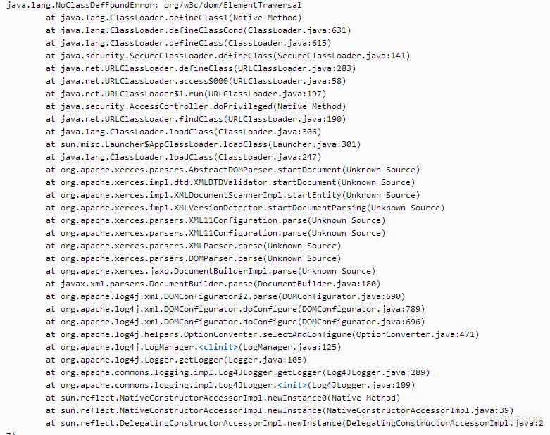 java.lang.NoClassDefFoundError: org/w3c/dom/ElementTraversal_org.w3c.dom.elementtraversal-CSDN博客