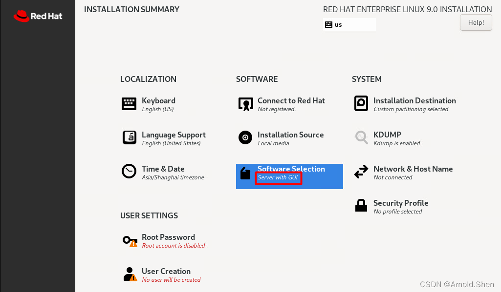 Redhat Enterprise Linux 9安装配置图解教程_redhat9.0安装教程-CSDN博客