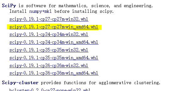 python scipy.stats安装,python安装pip、numpy、scipy、statsmodels、pandas ...