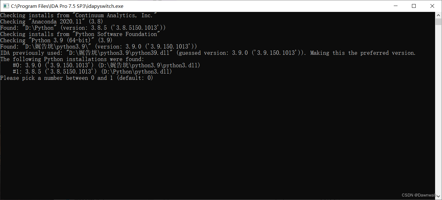 【装有两个不同版本的python时启动IDA报错runtime的解决方法】_please run idapyswitch to select a python 3 instal-CSDN博客