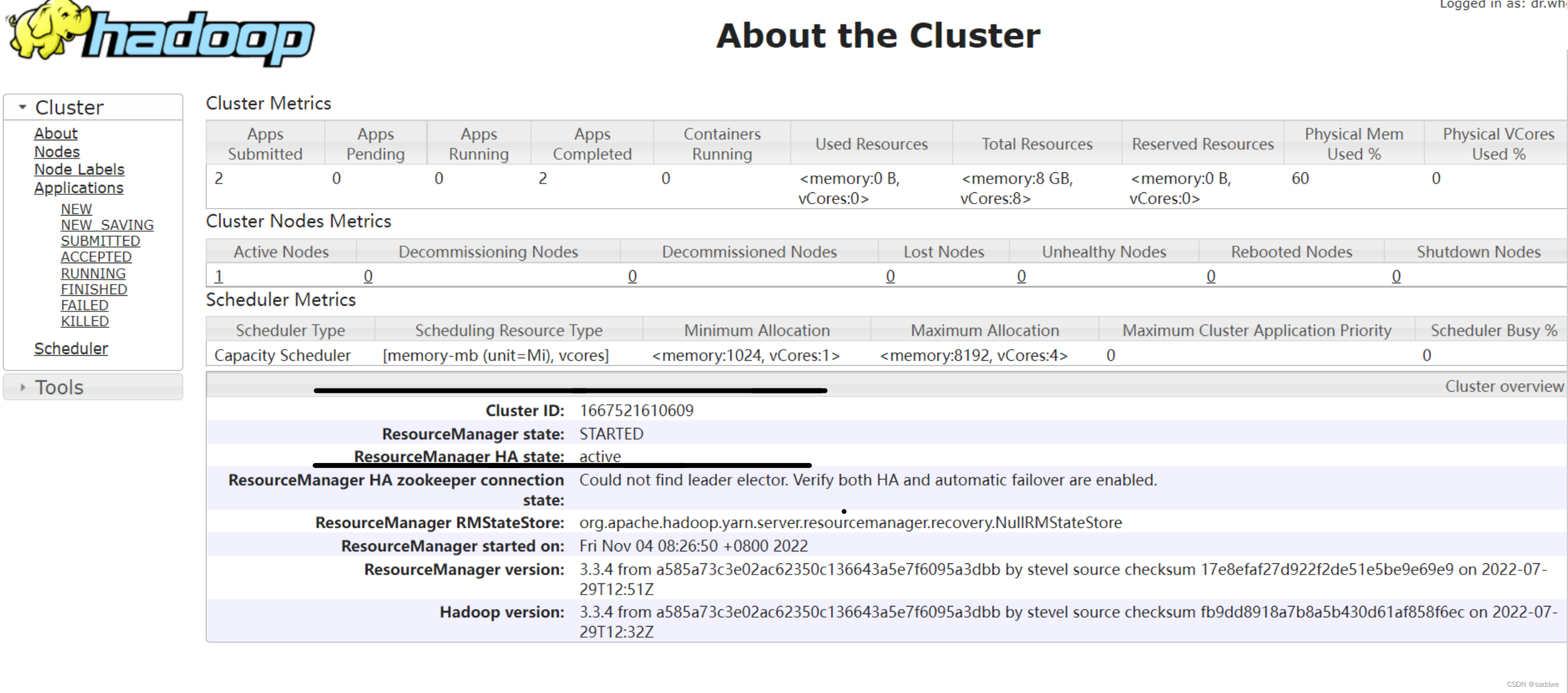 Hadoop集群测试3.4_hadoop jar hadoop-mapreduce-examples-3.3.4.jar pi -CSDN博客