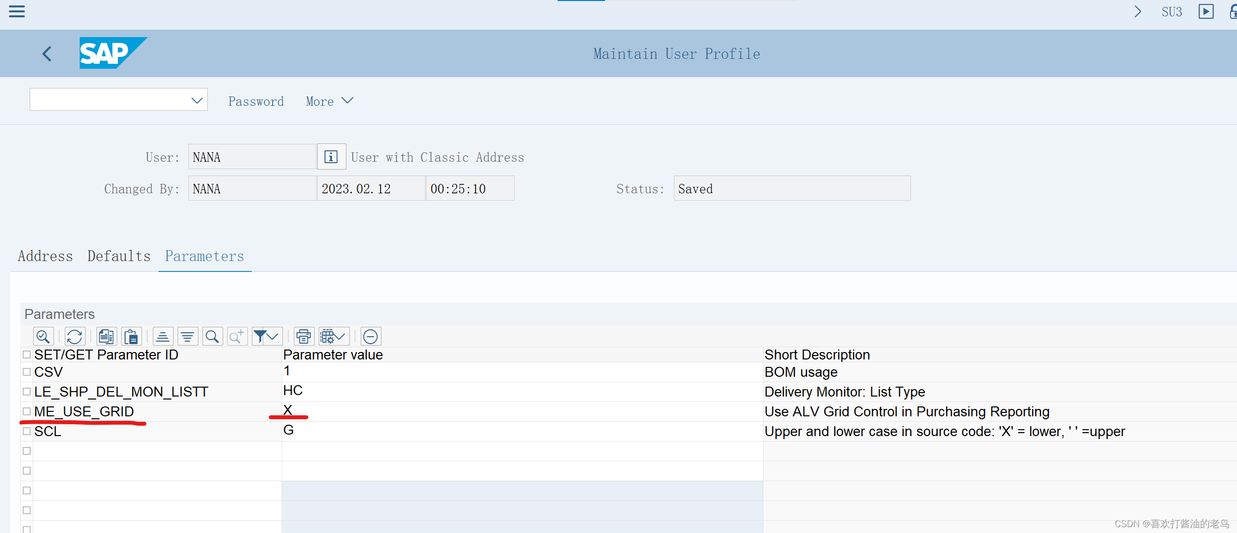 SAP MM 个人账号里参数ME_USE_GRID=‘X’不起作用？_sap 个人参数-CSDN博客