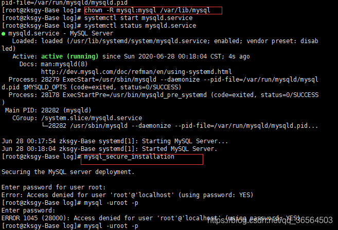 ERROR 2002 (HY000): Cant connect to local MySQL server through socket /var/lib/mysql/mysql.sock ...