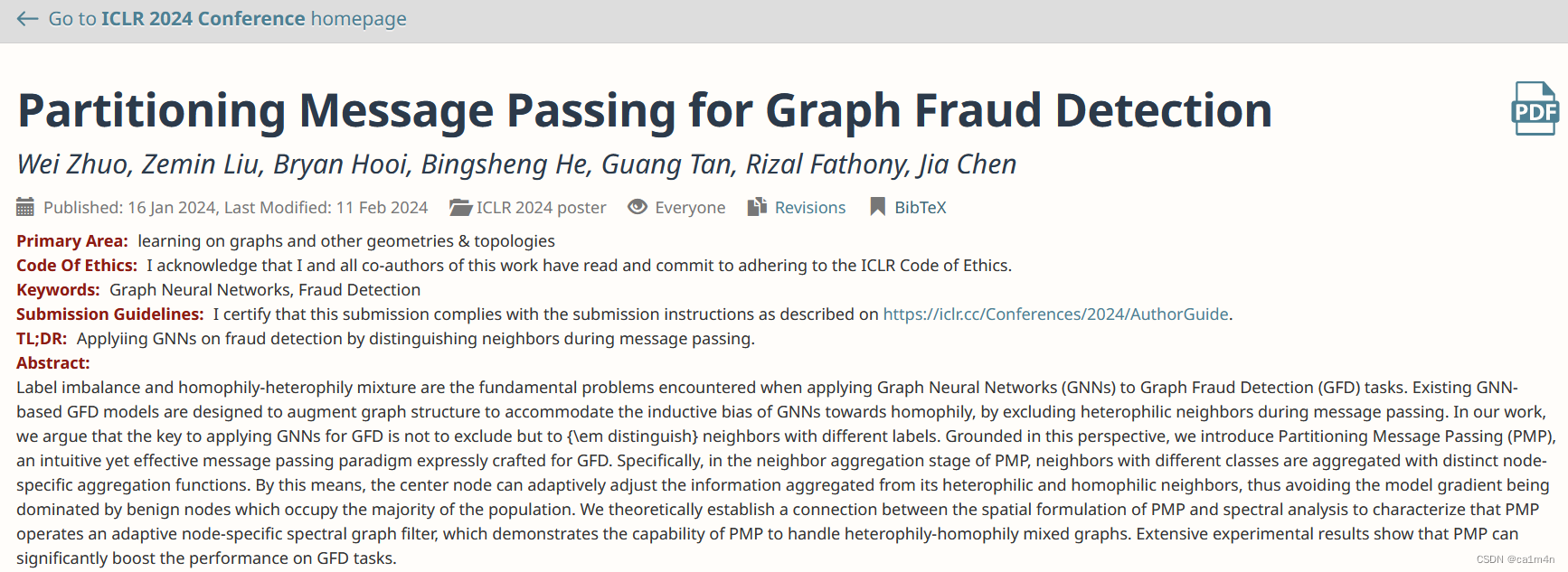 【GFD】PMP分区消息传递_partitioning message passing for graph fraud detec-CSDN博客