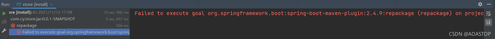 Maven打包问题：repackage failed: Unable to rename解决_failed to execute goal org.springframework.boot ...