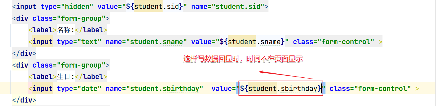 解决更新页面数据回显时时间不匹配问题:the Specified Value “fri Nov 05 080000 Cst 2021“ Does Not Conform To The 2357