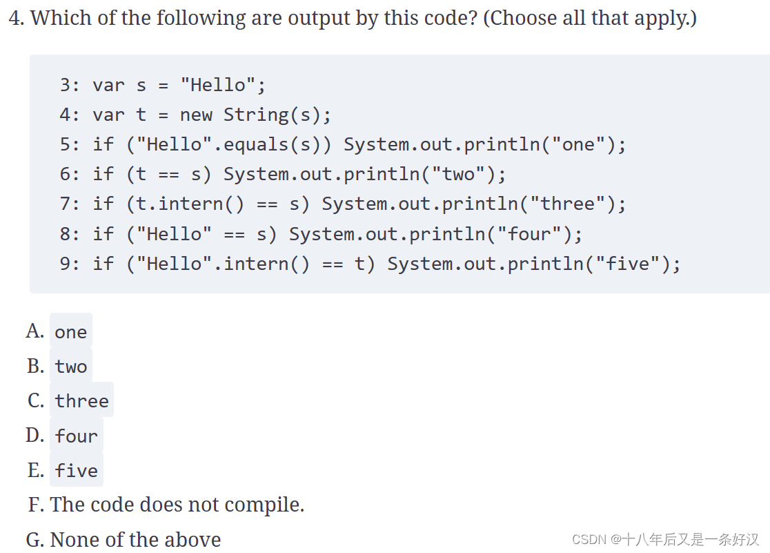 OCP Java17 SE Developers 复习题04-CSDN博客