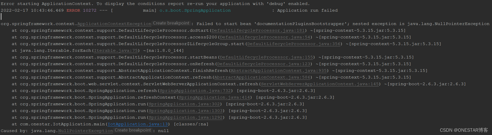 Failed to start bean ‘documentationPluginsBootstrapper‘； nested exception is java.lang ...