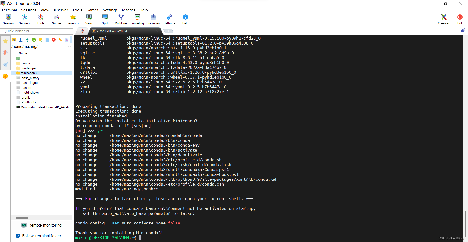 【记录】Ubuntu子系统通过miniconda构建python虚拟环境并使用Jupyter_ubuntun利用miniconda安装配置python3路径-CSDN博客
