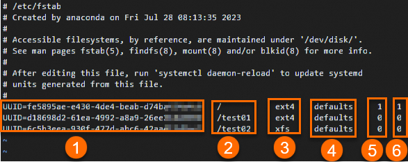 在 fstab文件中配置 UUID方式自动挂载数据盘、swap、目录（**）_fstab uuid-CSDN博客