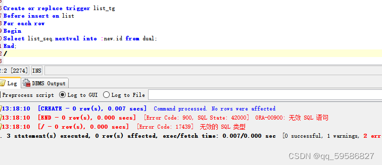 Oracle 建立触发器时报错无效sql语句oracle触发器语句执行报无效sql语句end If Csdn博客