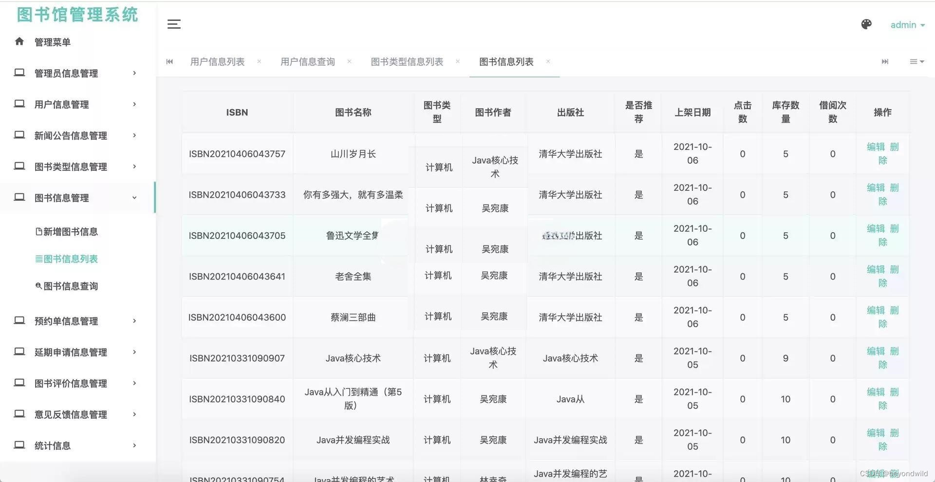Java项目图书管理系统javassmjspjquerymysql图书馆管理系统项目 Csdn博客