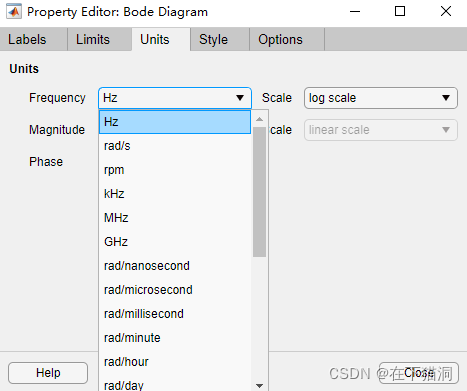 [超简单]Matlab Bode图横坐标改为Hz的方法_matlab bode 横坐标为hz-CSDN博客