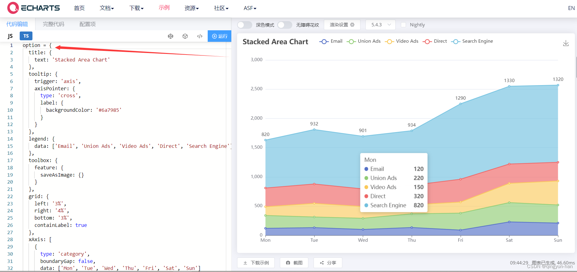 React中 使用函数组件封装使用 Echarts,实现简单的渐变色react函数组件 Echarts Csdn博客